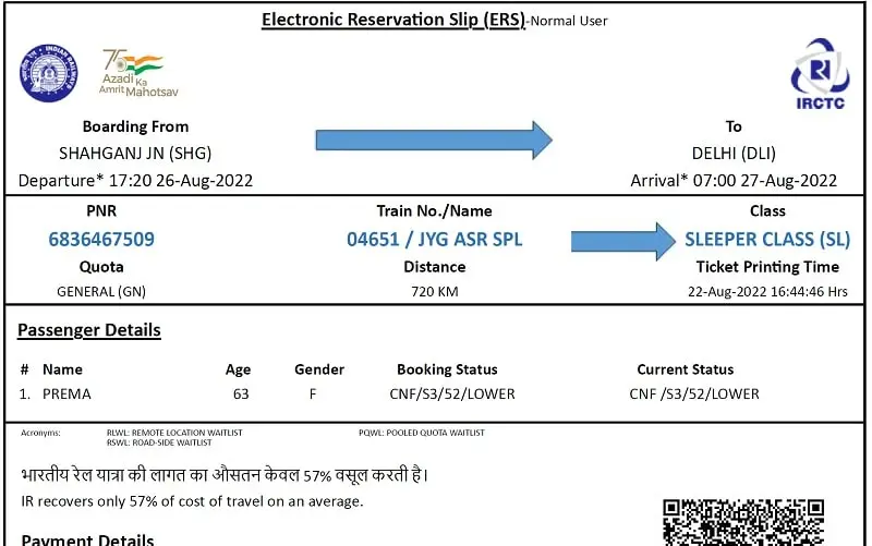 What Does SL 1A 2A 3A 2S CC EC Mean In Indian Railways Train